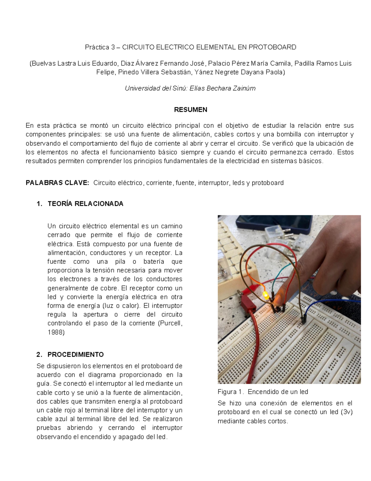 Práctica 3: Circuito Eléctrico Elemental en Protoboard (CIRCUITO) - Studocu