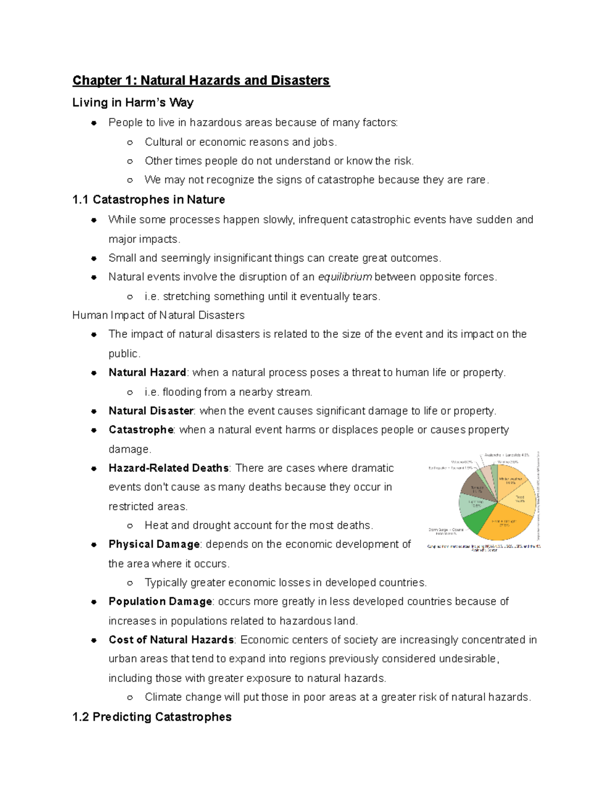 Study Notes Earth Science - Chapter 1: Natural Hazards and Disasters ...