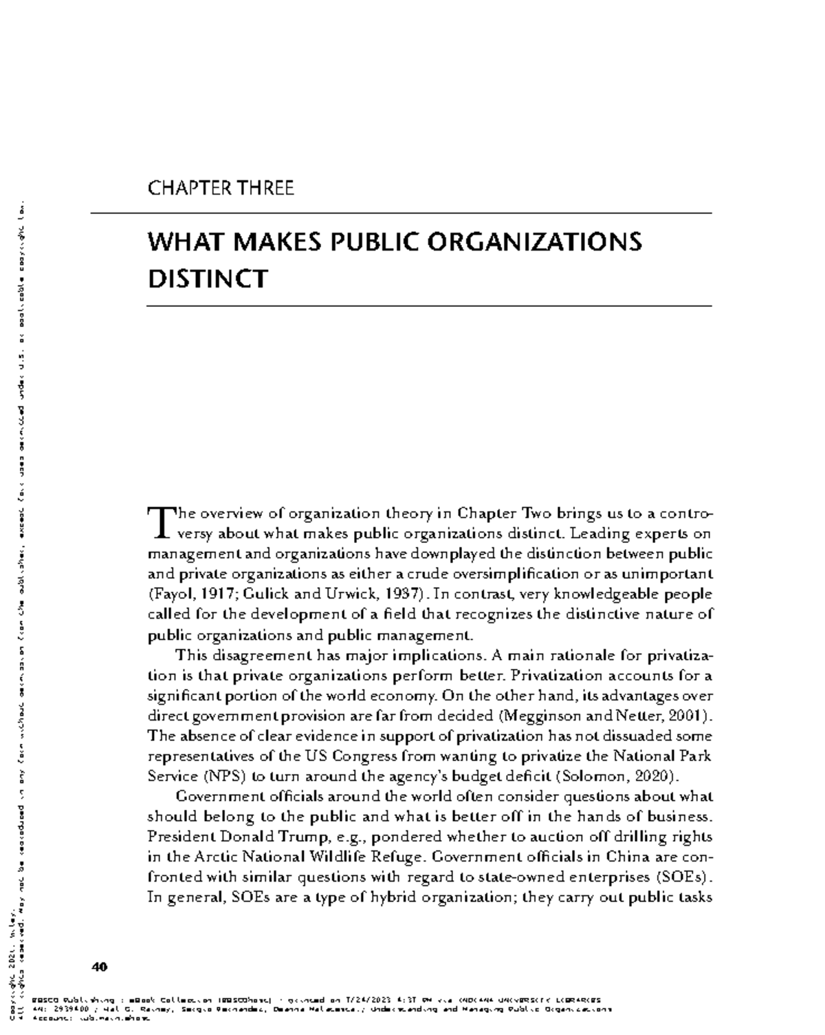 Understanding Public Organizations: Distinctions and Values (PUBL101 ...