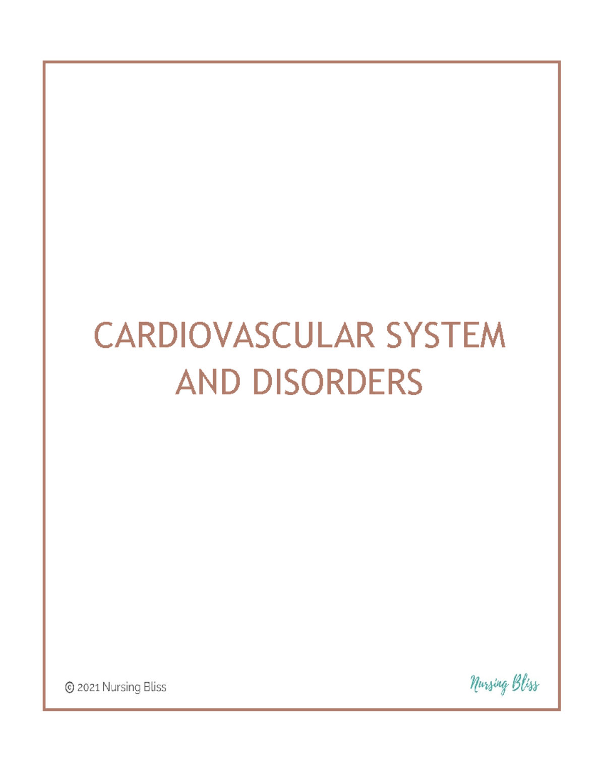 BNDC001 Cardiac Bundle: Nursing Insights on Cardiovascular Care - Studocu