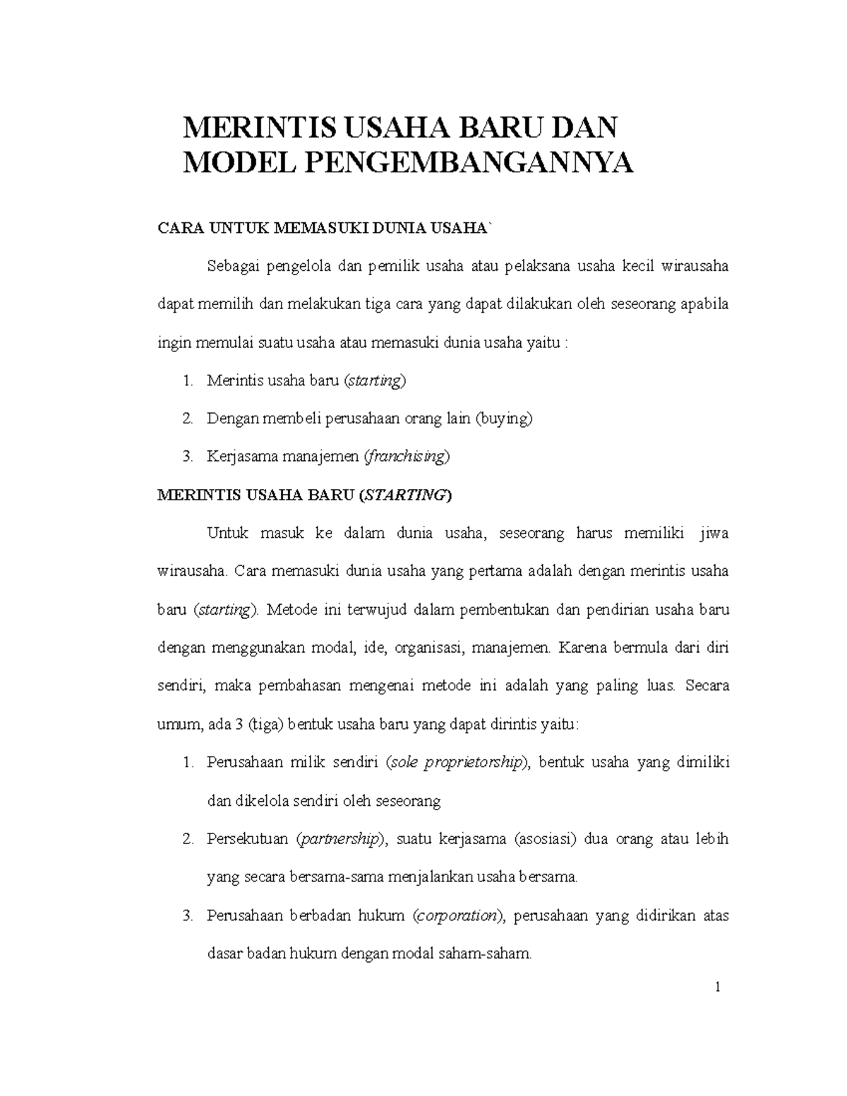 Usaha Baru dan Model Pengembangannya: Panduan Memasuki Dunia Usaha ...