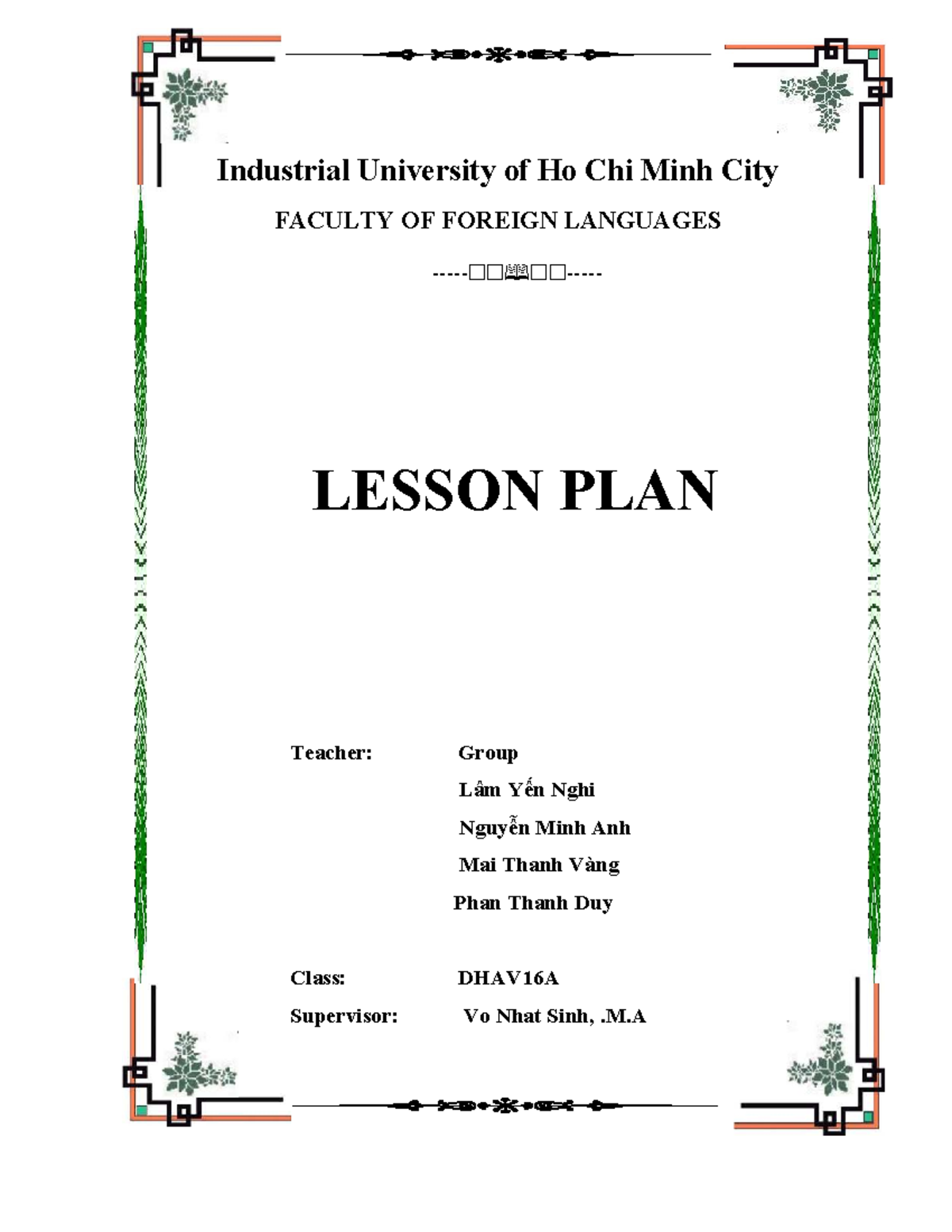 DHAV16A Lesson Plan: Enhancing English Speaking & Listening Skills ...