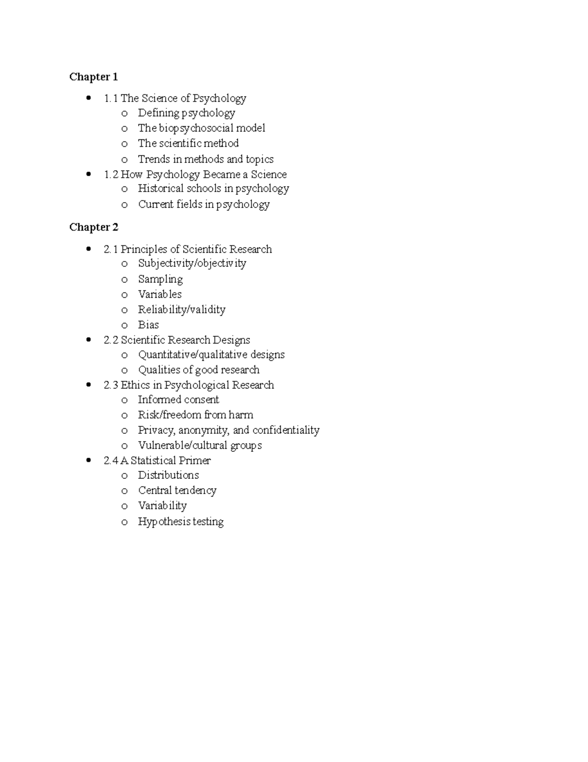 Unit 1 Study Guide: The Science of Psychology and Research Methods ...