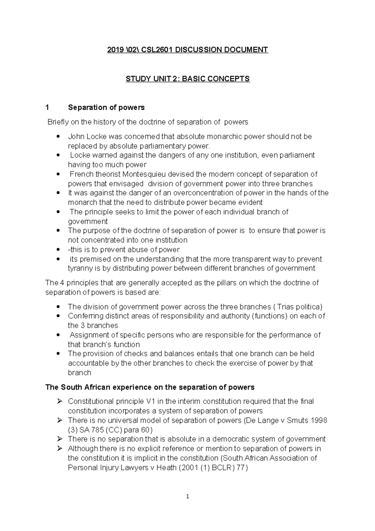 CSL2601 S1 2022 - Summary - 1. Provide the three different types of ...