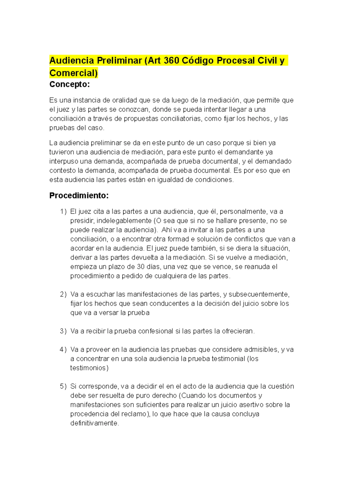Resumen de Derecho Procesal Civil: Principios y Procedimientos Esenciales - Studocu