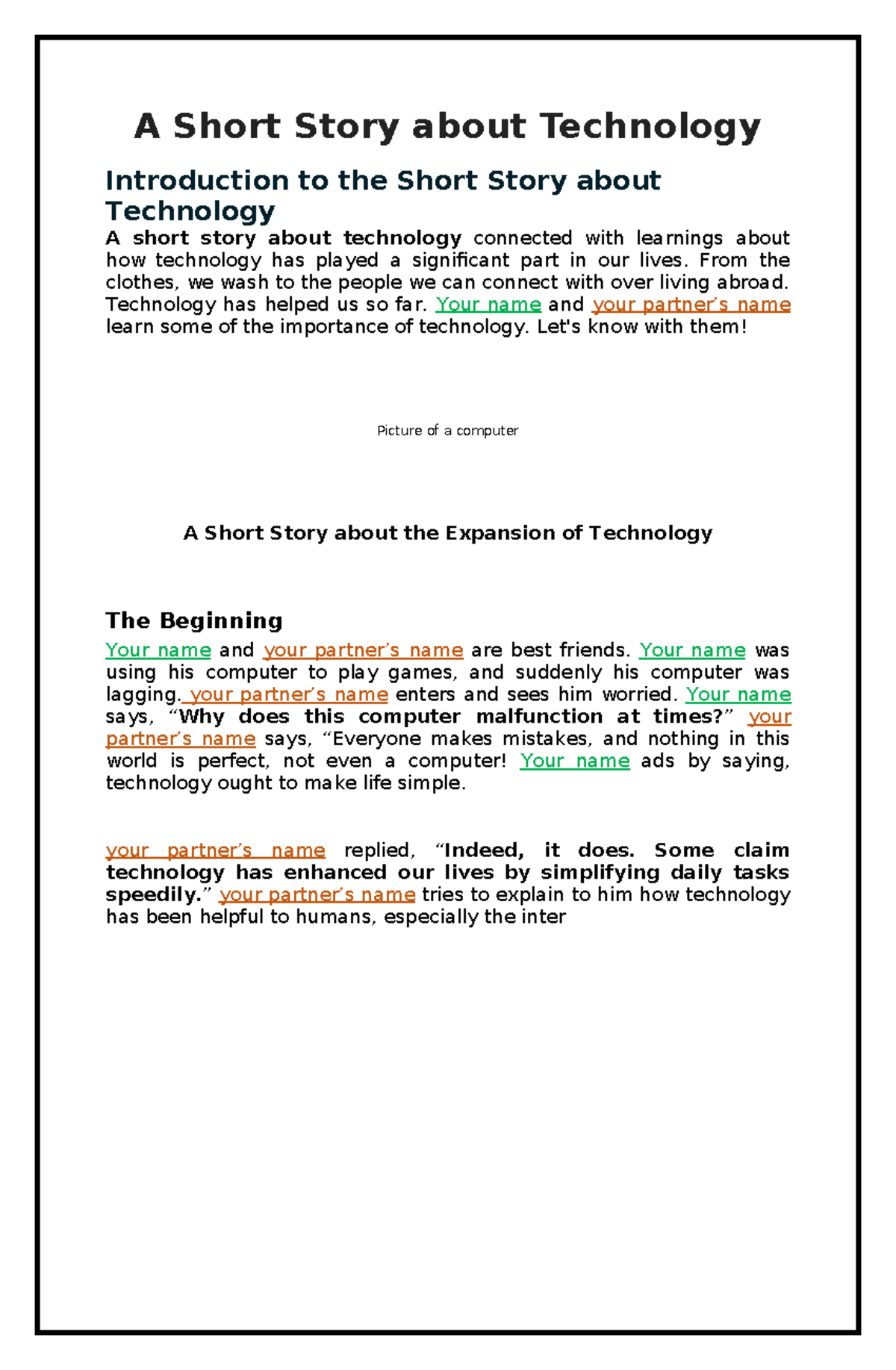 A Short Story on Technology: Benefits, Drawbacks, and Learnings - Studocu