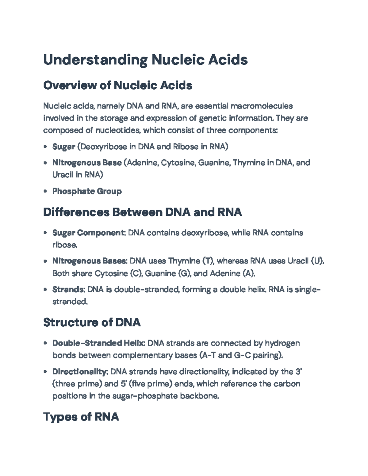 Understanding Nucleic Acids: DNA, RNA, and Protein Synthesis (Biology ...
