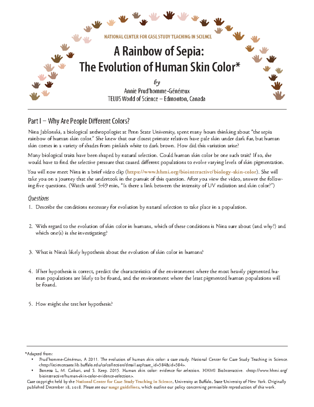 Case Study: The Evolution of Human Skin Color (BIO 101) - Studocu