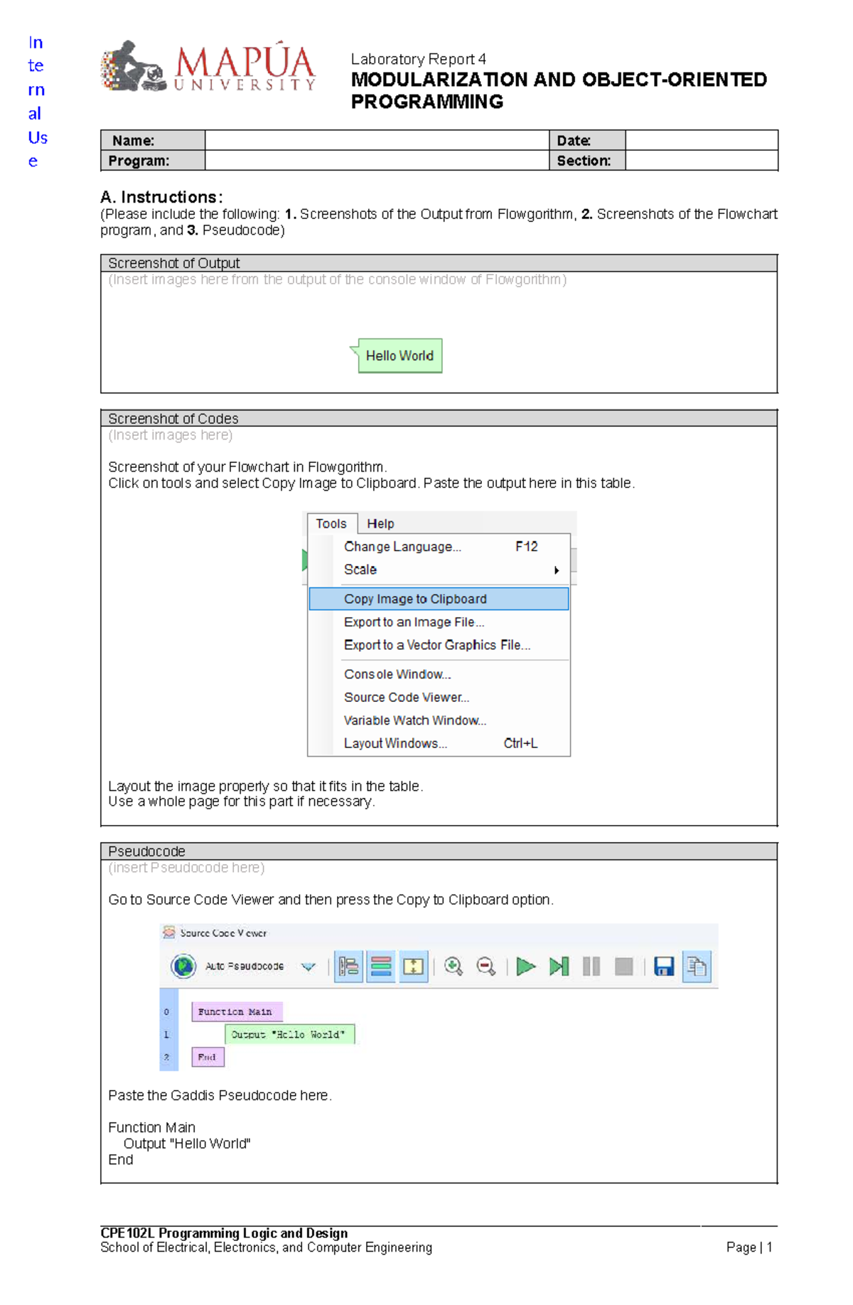 CPE102L Laboratory Report 4: Modularization & Programming Insights - Studocu