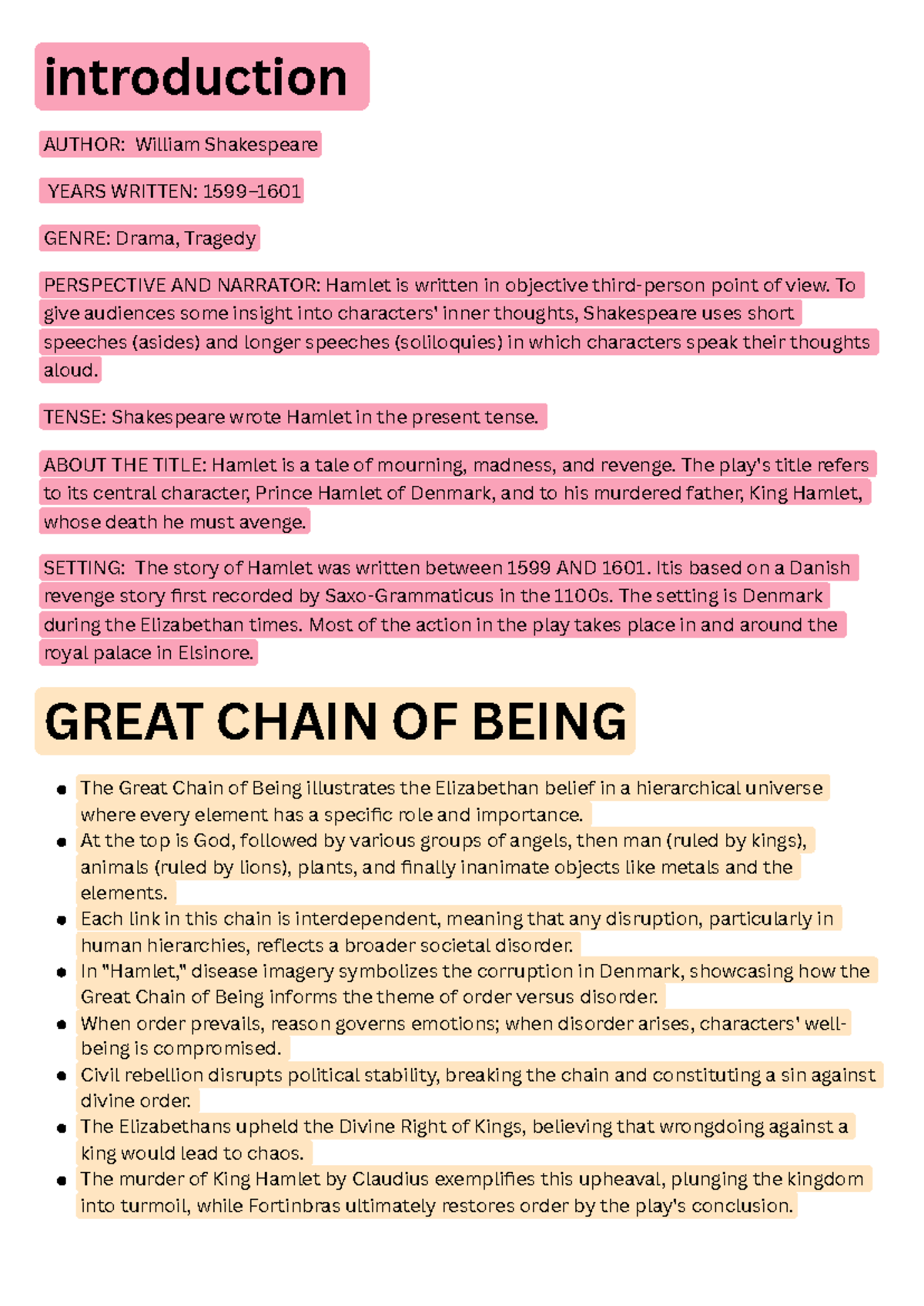 Hamlet (ENG 101): Analyzing Themes of Tragedy and Morality - Studocu