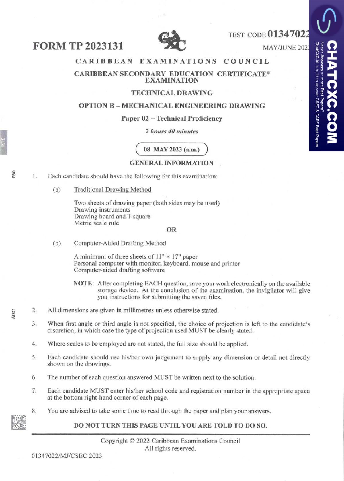 Health and Safety SBA 2023: Technical Drawing Fundamentals ...
