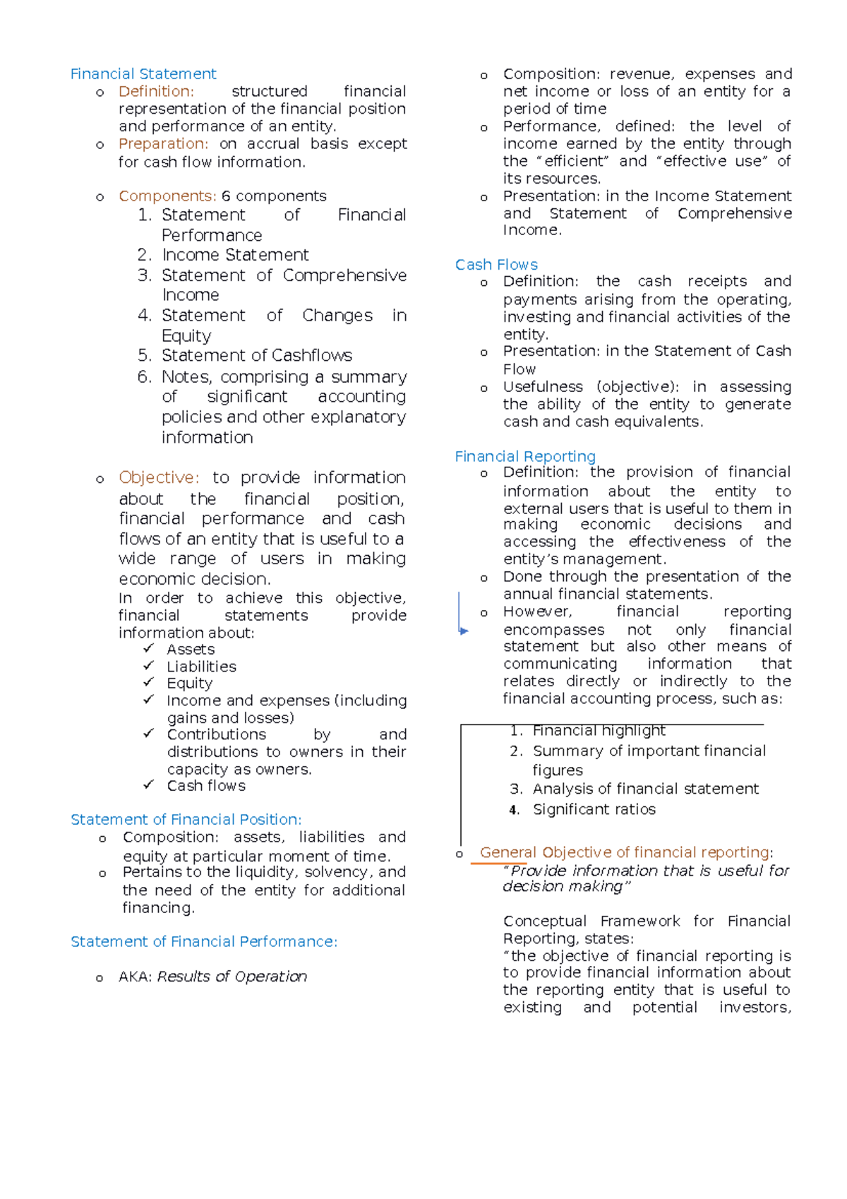 IA3 Financial Statement Chapter 1 Review Notes - Studocu
