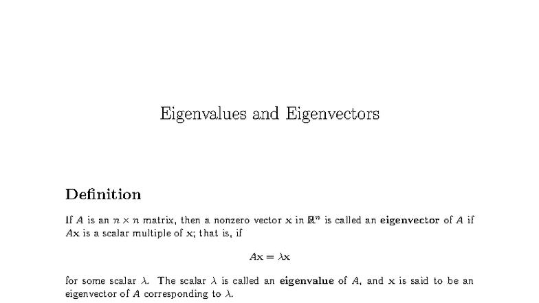 MAT205 Lecture 09b: Eigenvalues and Eigenvectors Explained - Studocu