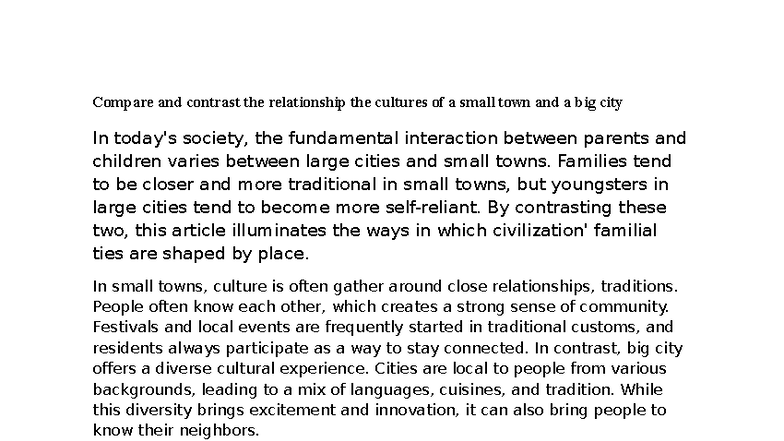 HW Compare and Contrast - Compare and contrast the relationship the ...
