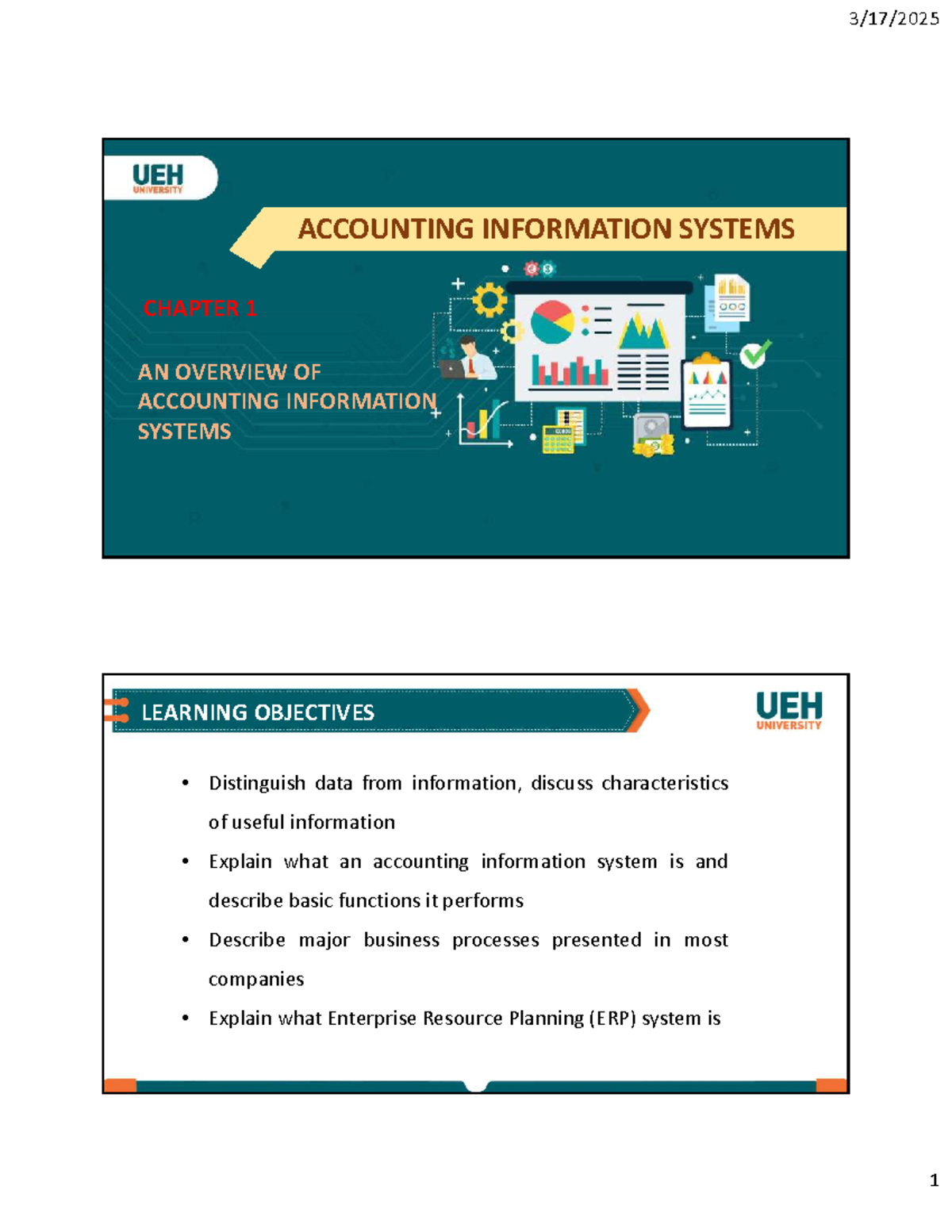 ACCT 101: Overview of Accounting Information Systems - Chapter 1 - Studocu