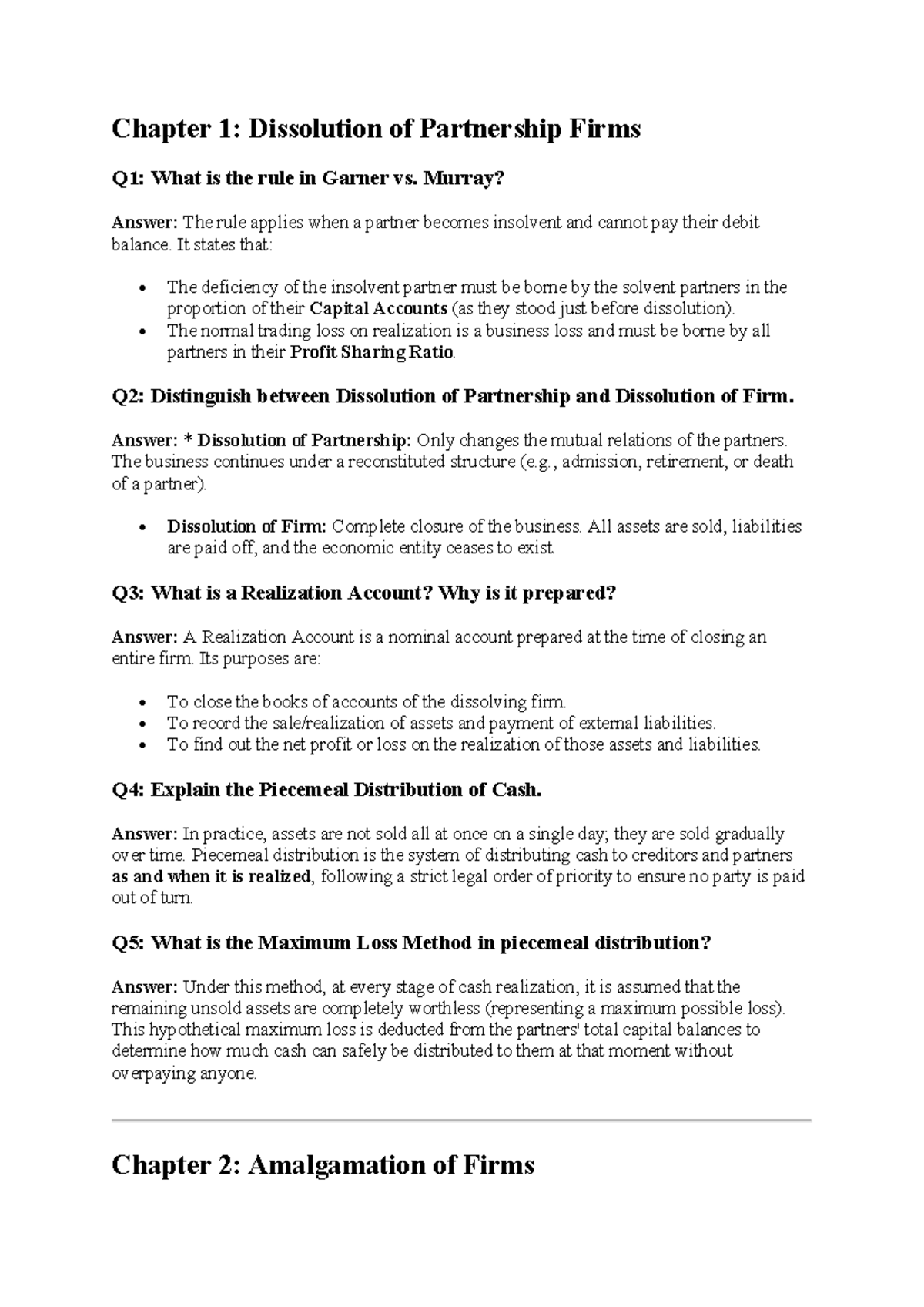 Chapter 1-9: Key Concepts in Partnership & Company Accounting - Study Q ...