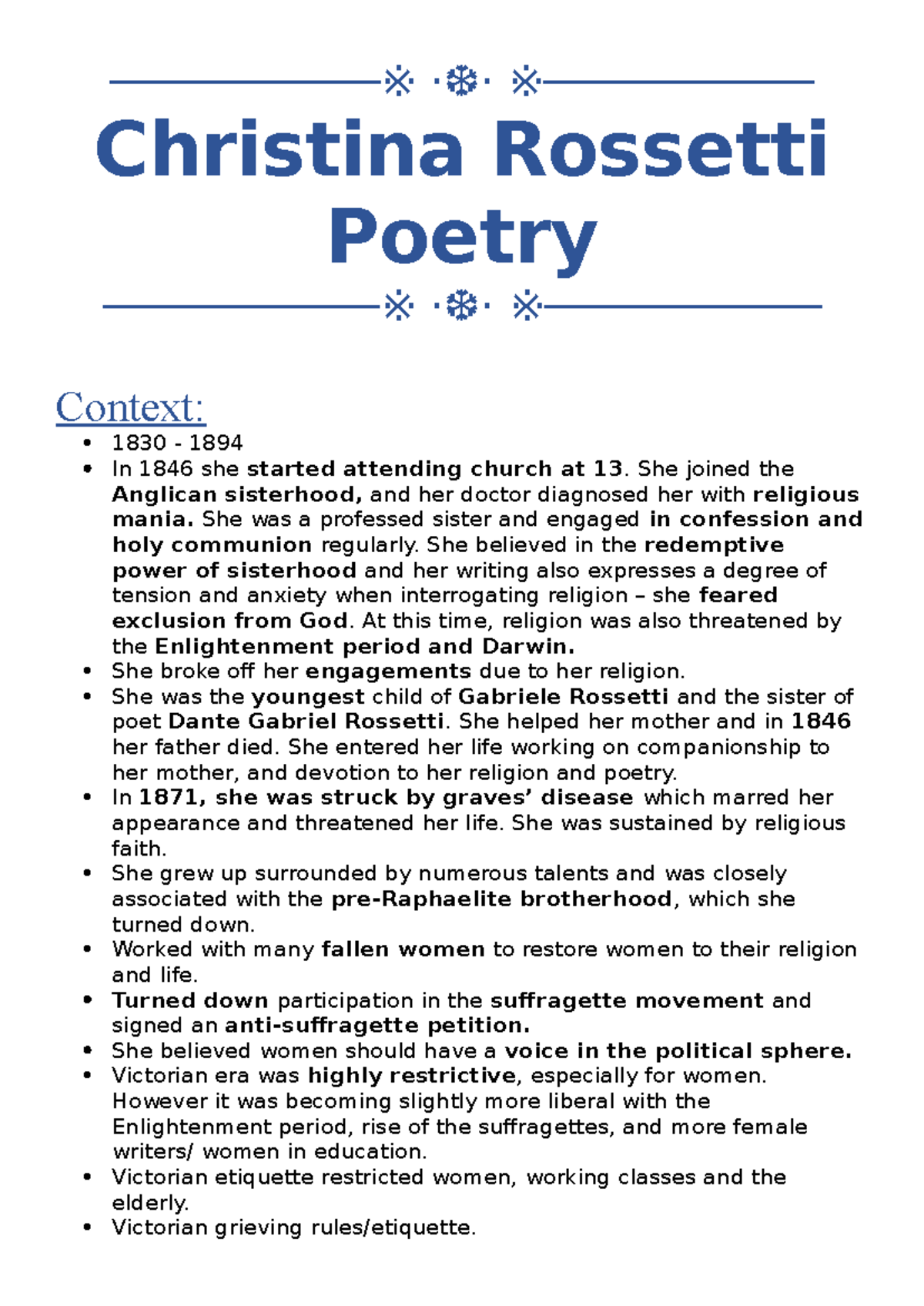 Christina Rossetti: Analyzing Themes and Poetic Techniques in Her Work ...