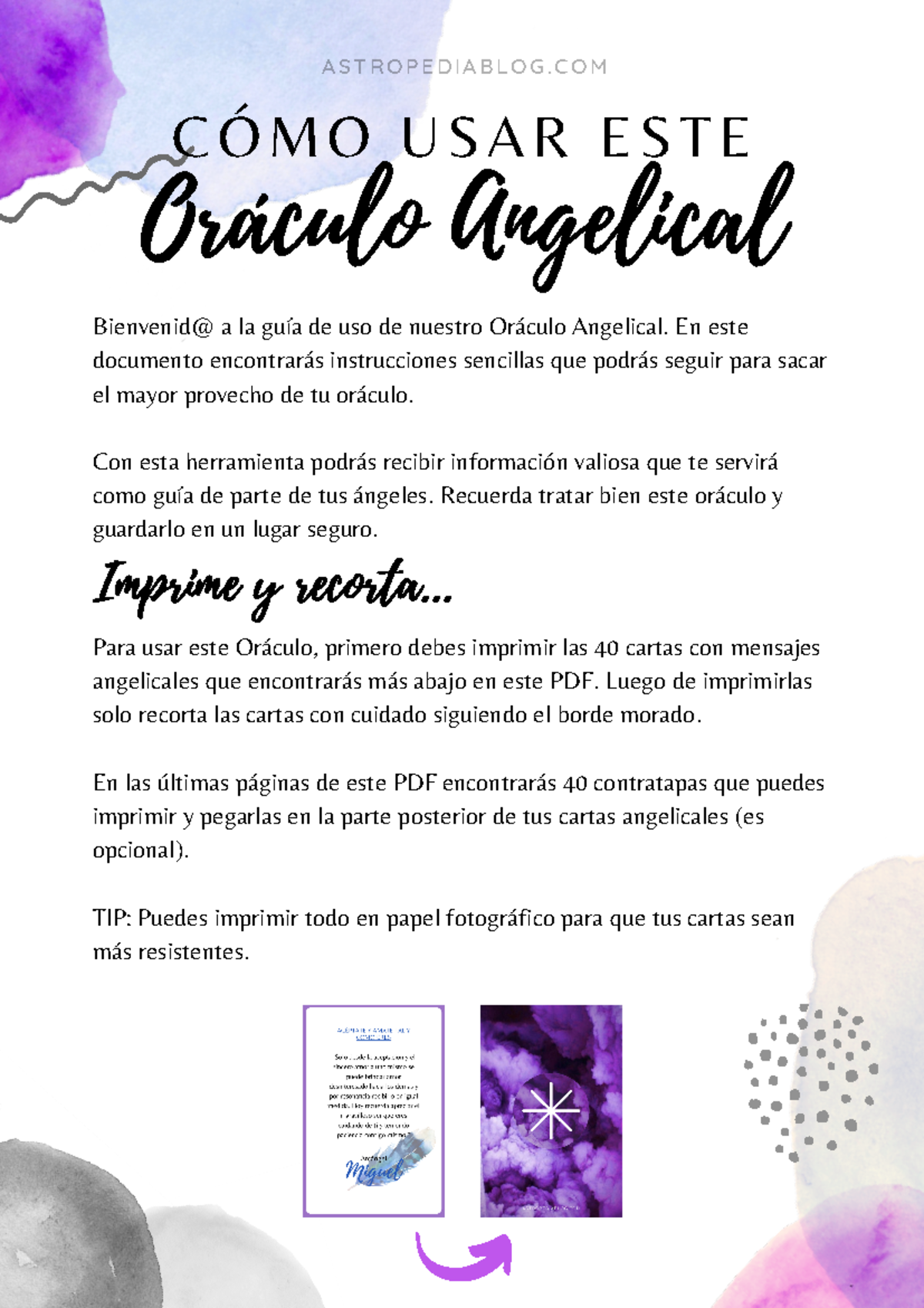 Guía de Uso del Oráculo Angelical Imprimible: Instrucciones y Consejos ...