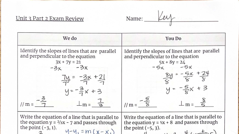 Unit 3 Part 2 Test Review: Slopes, Equations, and Predictions - Studocu