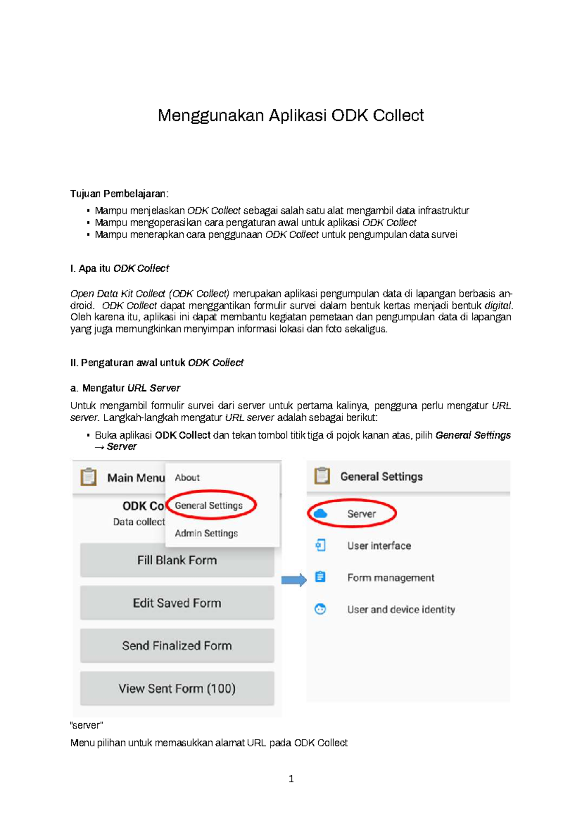 Panduan Lengkap Penggunaan ODK Collect: Tutorial dan Setting Awal - Studocu