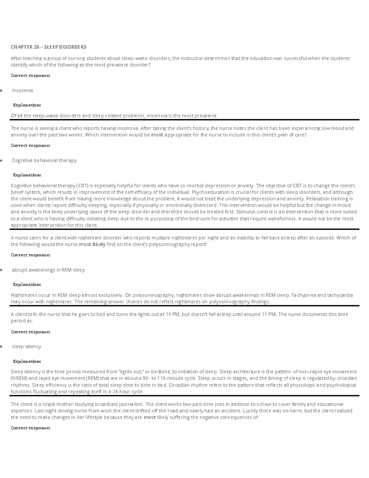 Chapter 28: Comprehensive Review of Sleep Disorders for Nursing ...