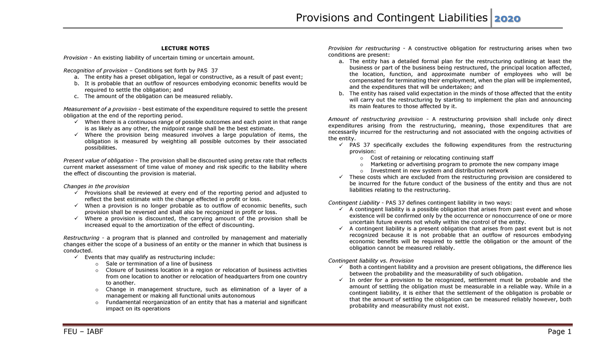 2provisionsandcontingentliabilities-studentpdf compress - LECTURE NOTES ...