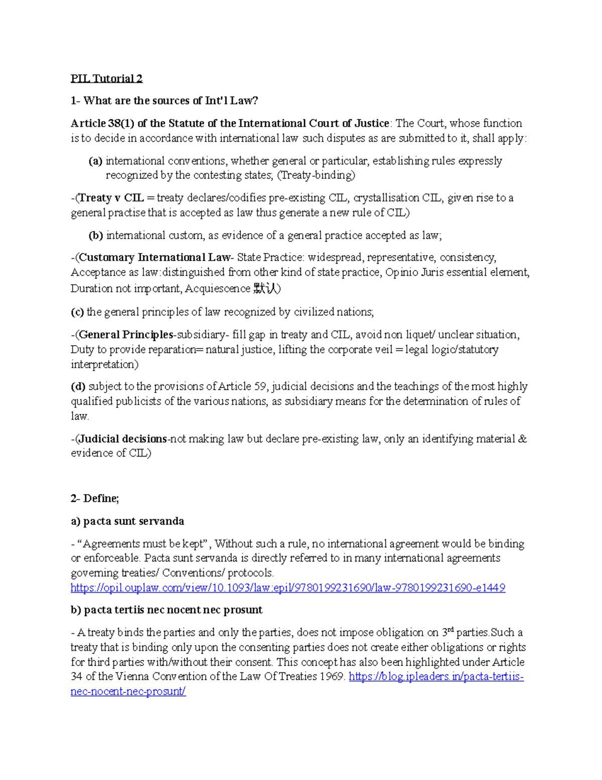 PIL T2 - Sources of International Law: Key Concepts & Case Studies ...