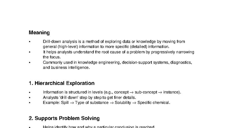 Drill Down Analysis: Exploring Data for Insight - Jjnhkmm - Studocu