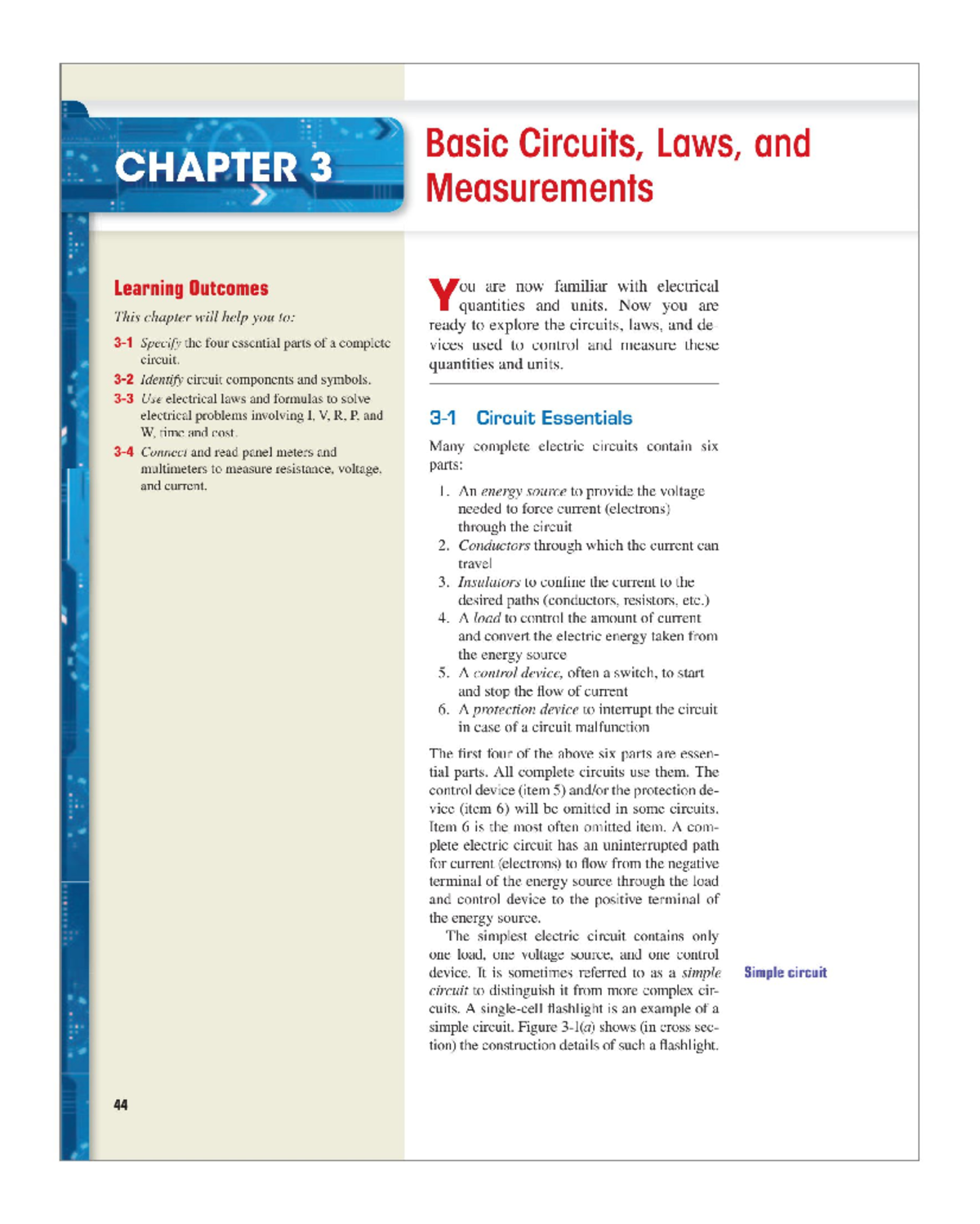 Basic Circuits, Laws, and Measurements (Chapter 3) Study Guide - Studocu