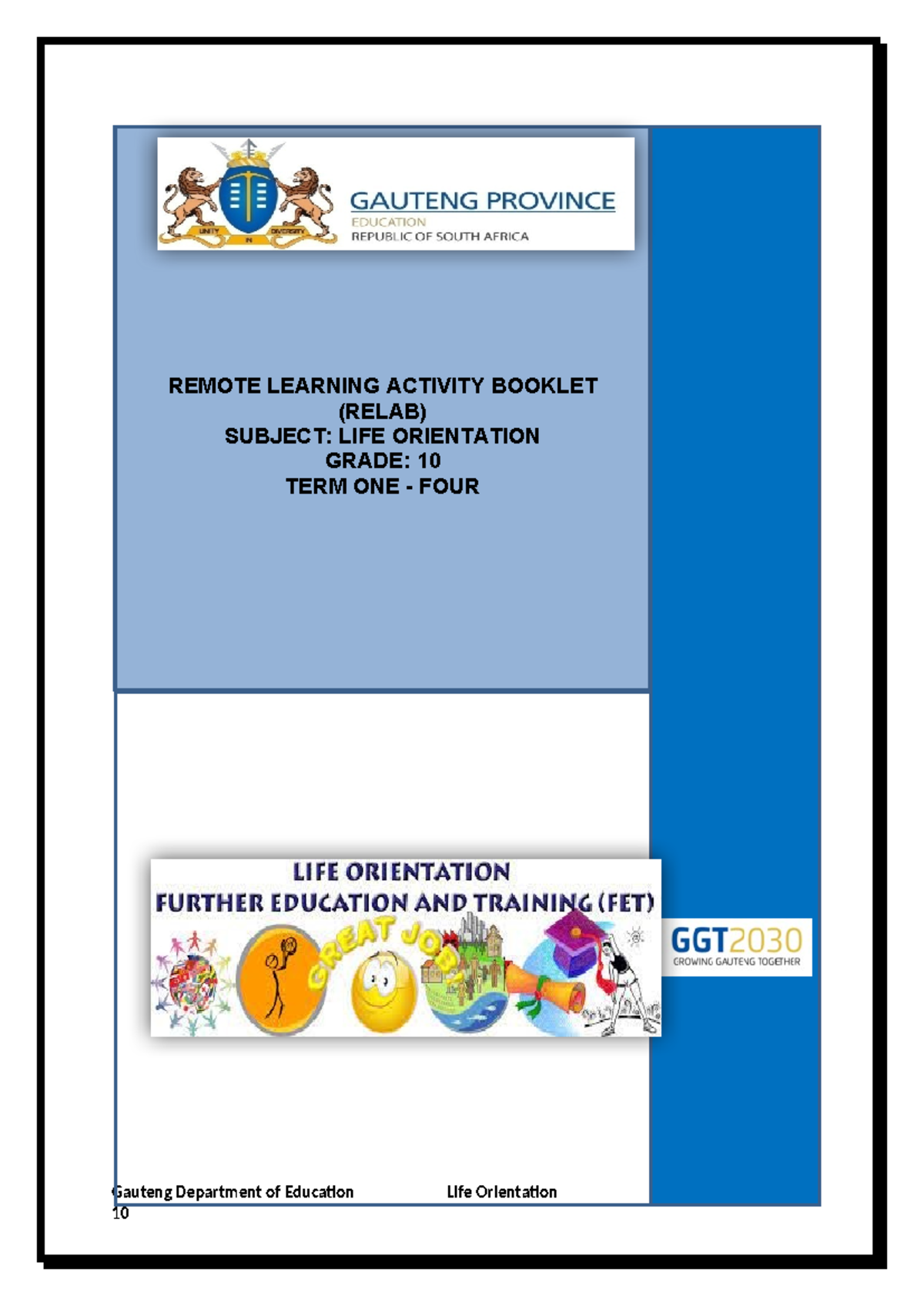 LIFE ORIENTATION RELAB GRADE 10: TERM 1-4 FINAL EXAM PREP - Studocu