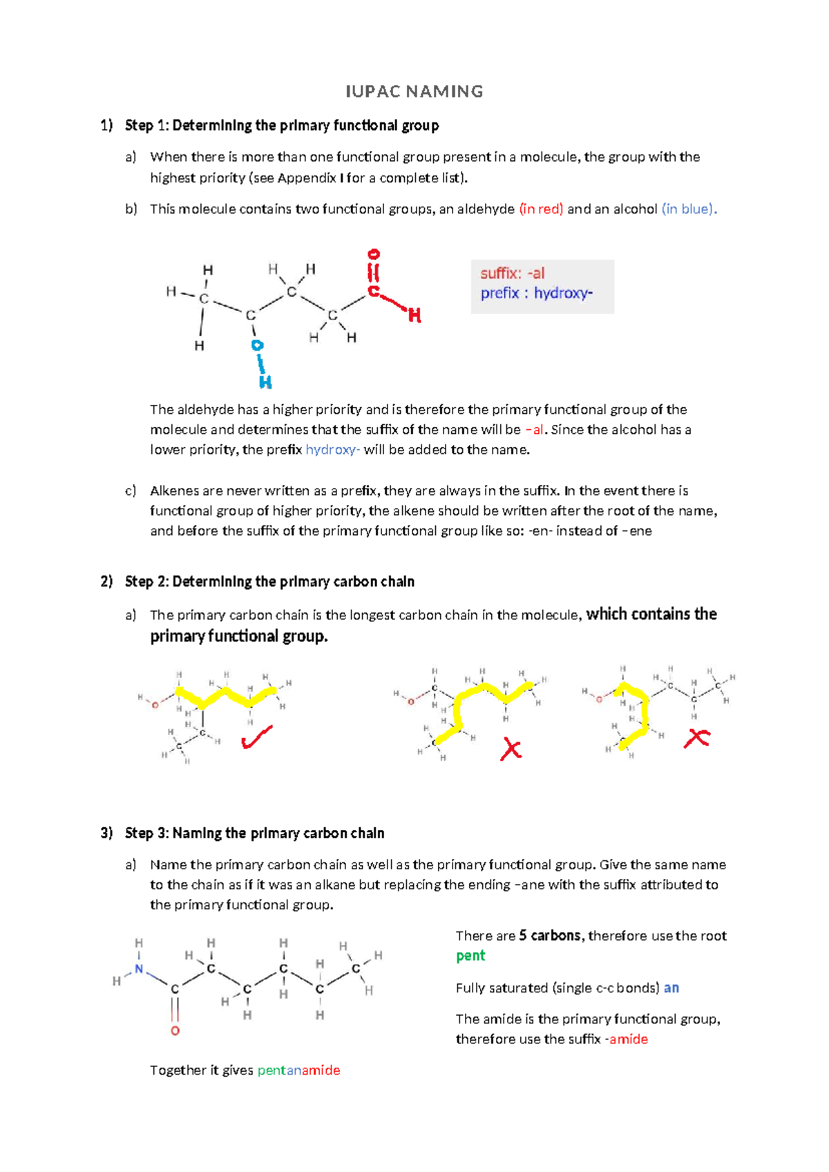 1.3 IUPAC Naming Guide: Steps for Functional Group Identification - Studocu