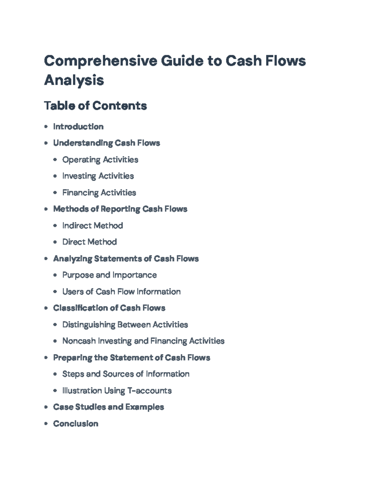 Comprehensive Guide To Cash Flows Analysis And Reporting Methods 7405