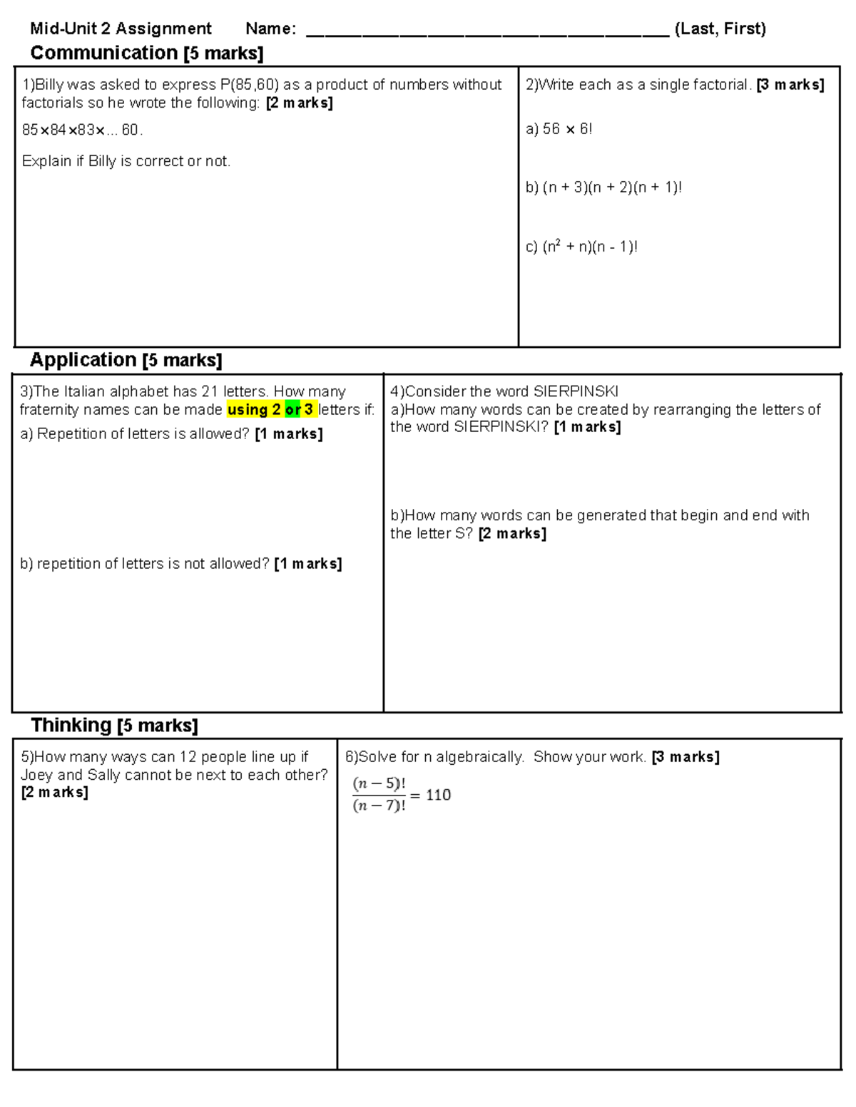 Mid-Unit 2 Assignemnt TT Mr. Adam - Mid-Unit 2 Assignment Name: - Studocu