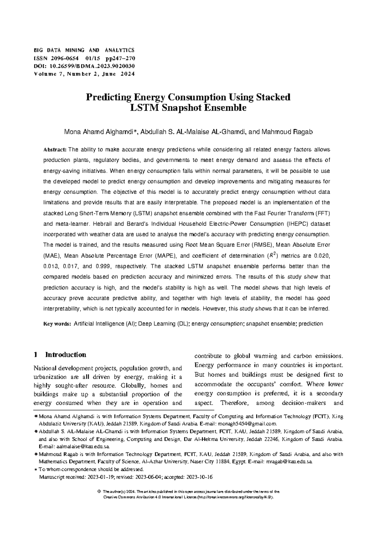 Energy Consumption Prediction with Stacked LSTM Ensemble Models - Studocu