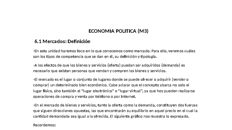 ECONOMIA POLITICA (M3) - Mercados y Tipos de Competencia - Studocu