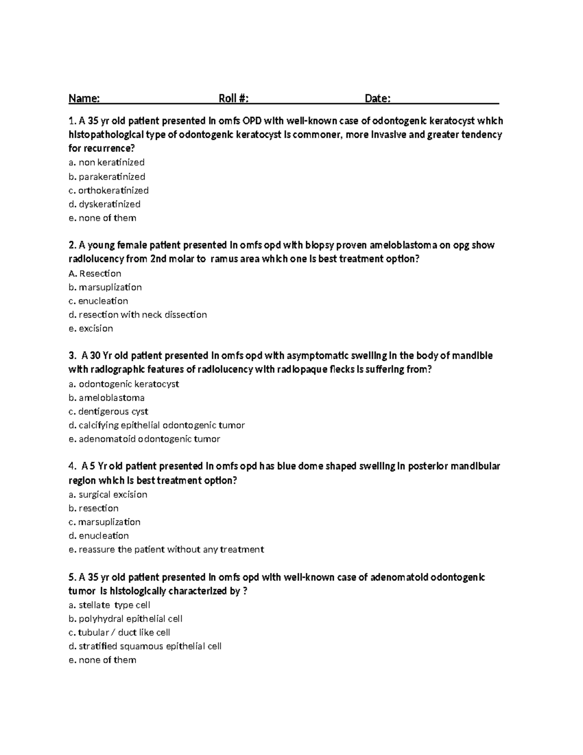 OMFS MOCK DDC 2022 - Comprehensive Case Study Notes - Studocu