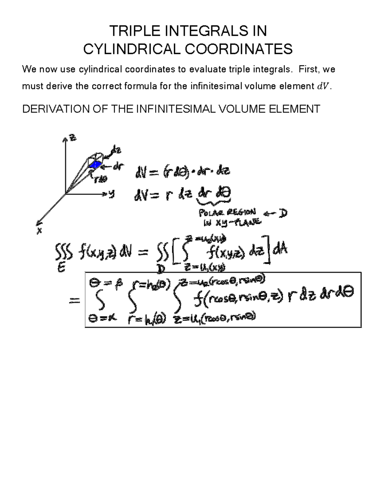 065 Triple integrals in cylindrical coordinates annotated - MATH 420 ...
