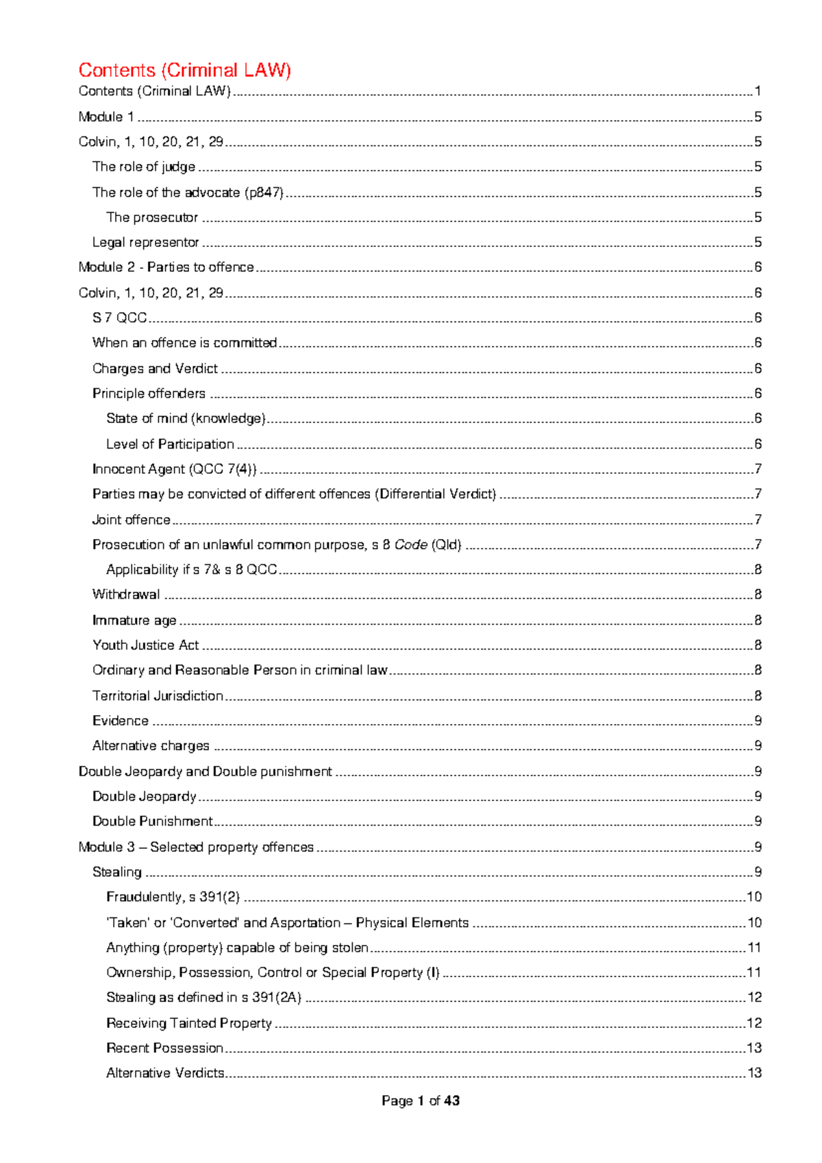 Criminal LAW: Index of Notes on Double Jeopardy Concepts - Studocu