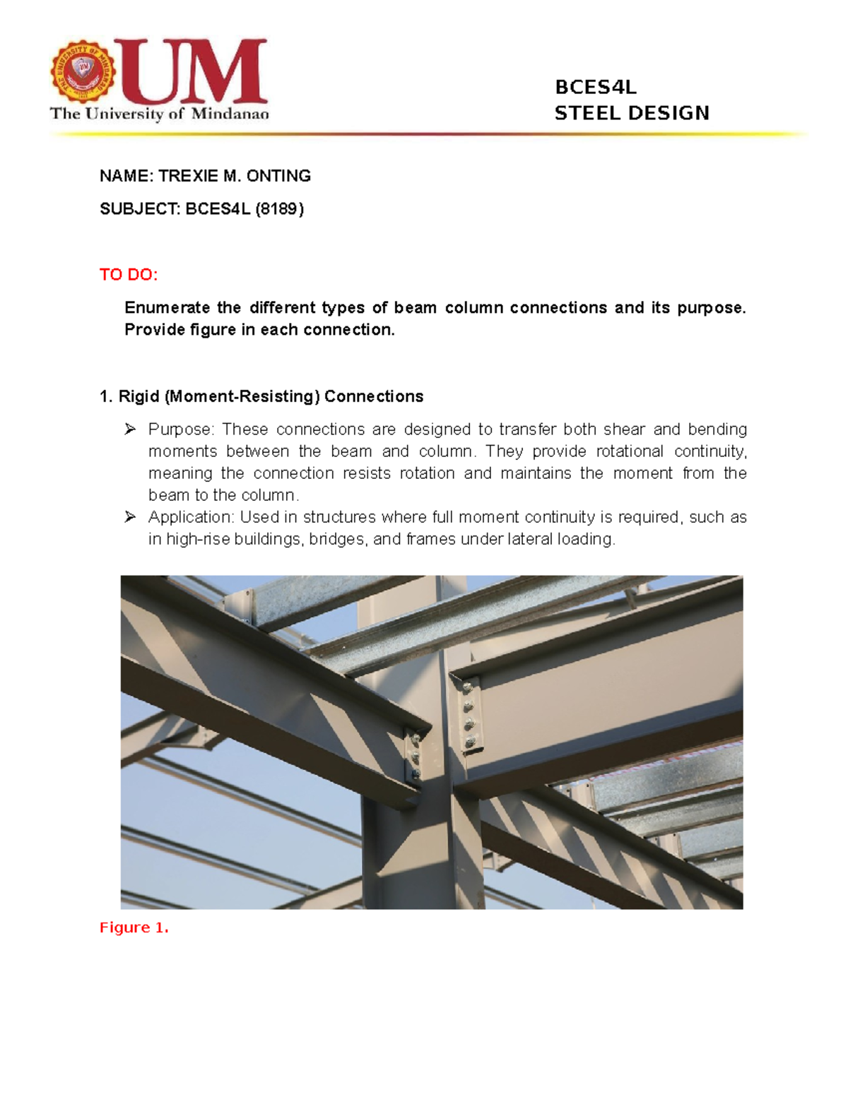 BCES4L Steel Design: Beam-Column Connections Overview - Studocu