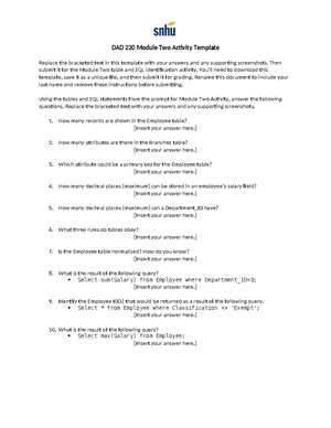 Module 5 assignment - MODULE FIVE PROBLEM SET This document is ...