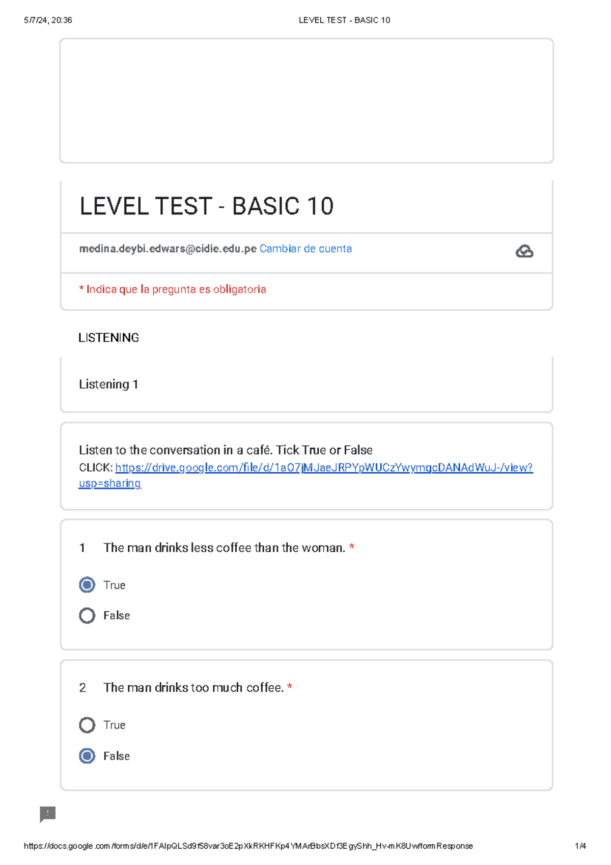 Basic 10 Level Test - Listening Practice Notes 2024 - Studocu
