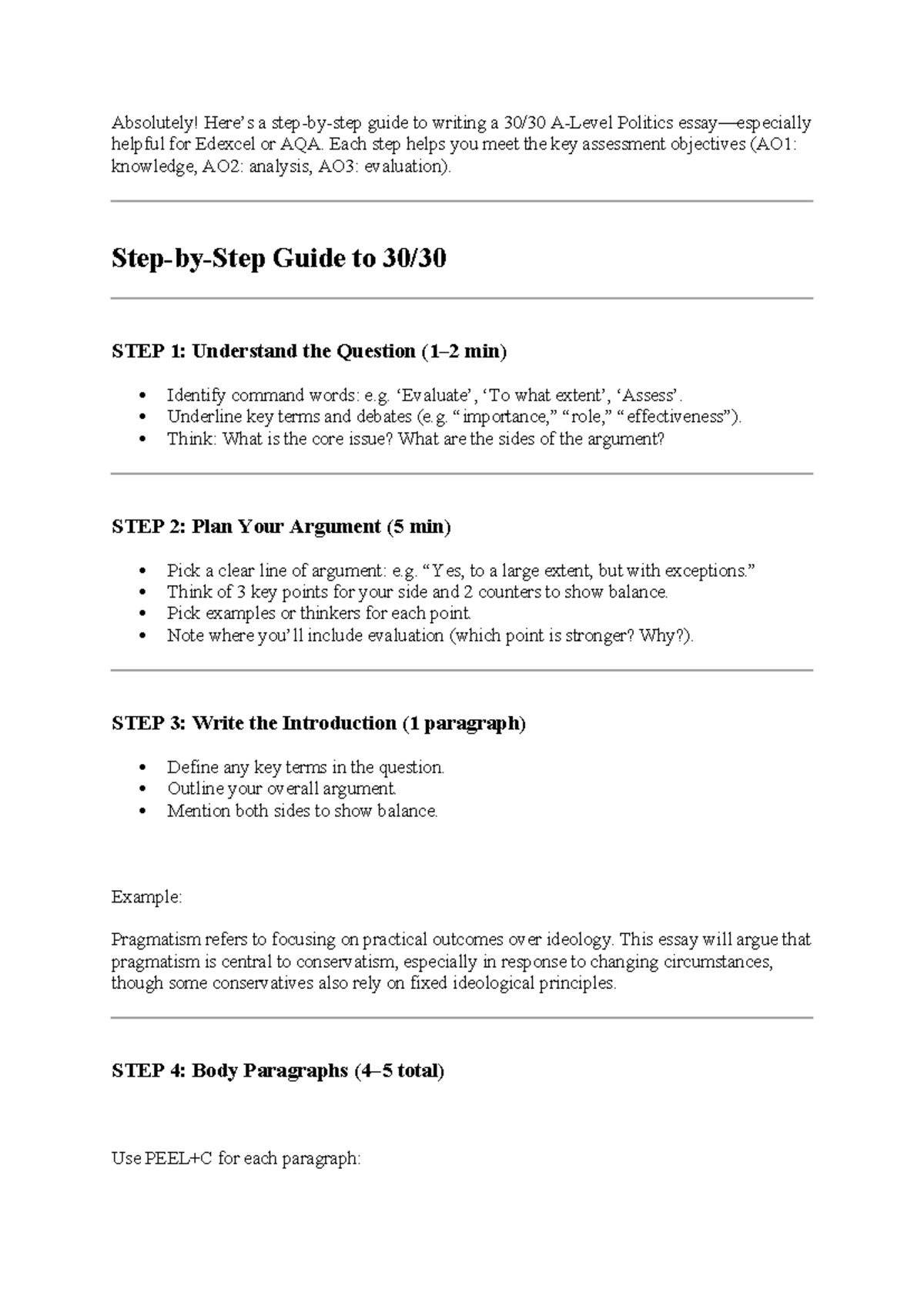 Politics Essay Writing Guide for Edexcel/AQA: Key Steps & Tips ...