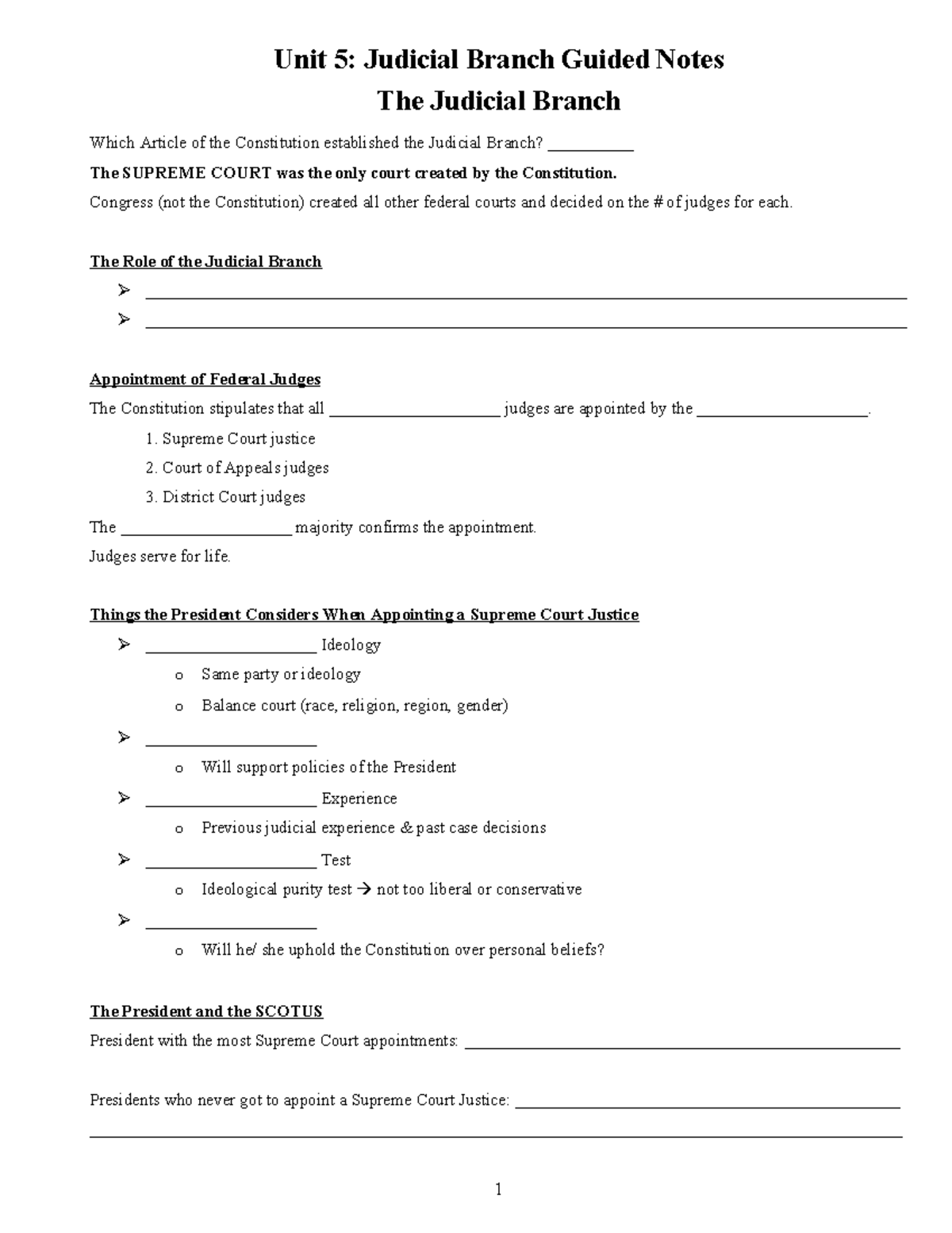 Judicial Branch Study Notes - CIVICS 101 - Studocu
