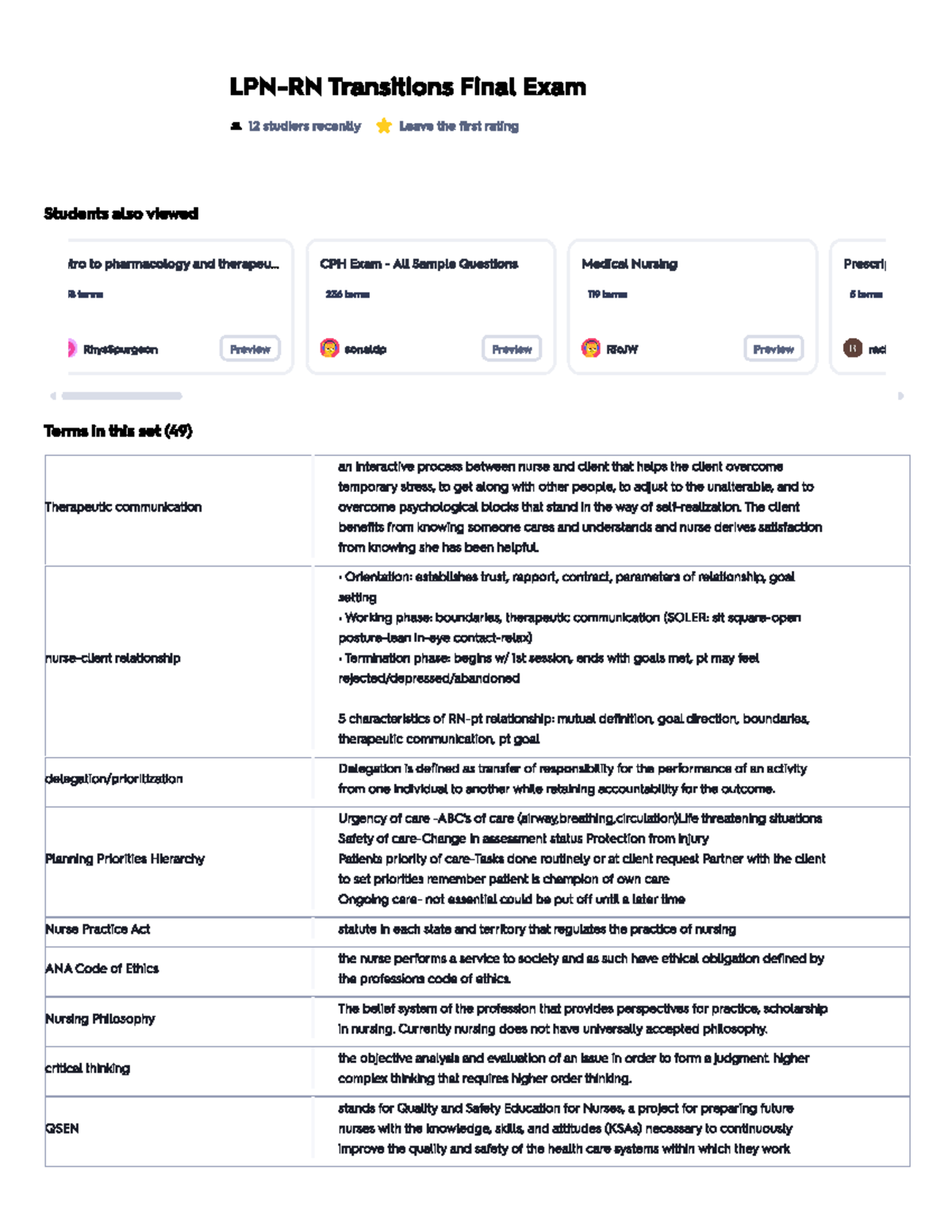 Transitions Nursing Final Exam Study Guide 2020 - Studocu