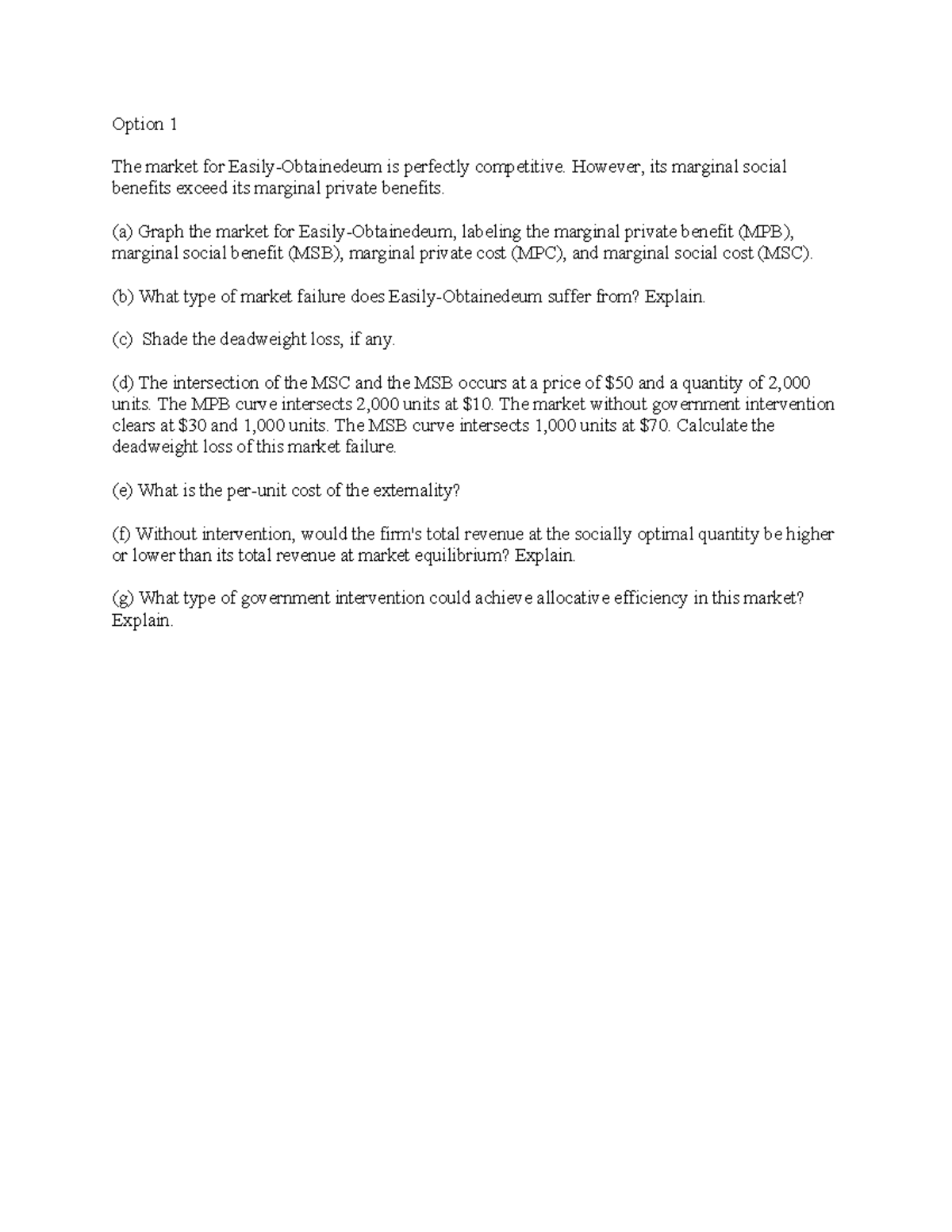 ECON 06 02 06: Market Failure Analysis & Graphing Exercise - Studocu