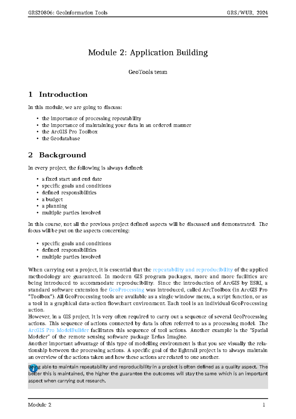 GRS20806: GeoInformation Tools 2024 - Module 2 Application Building ...