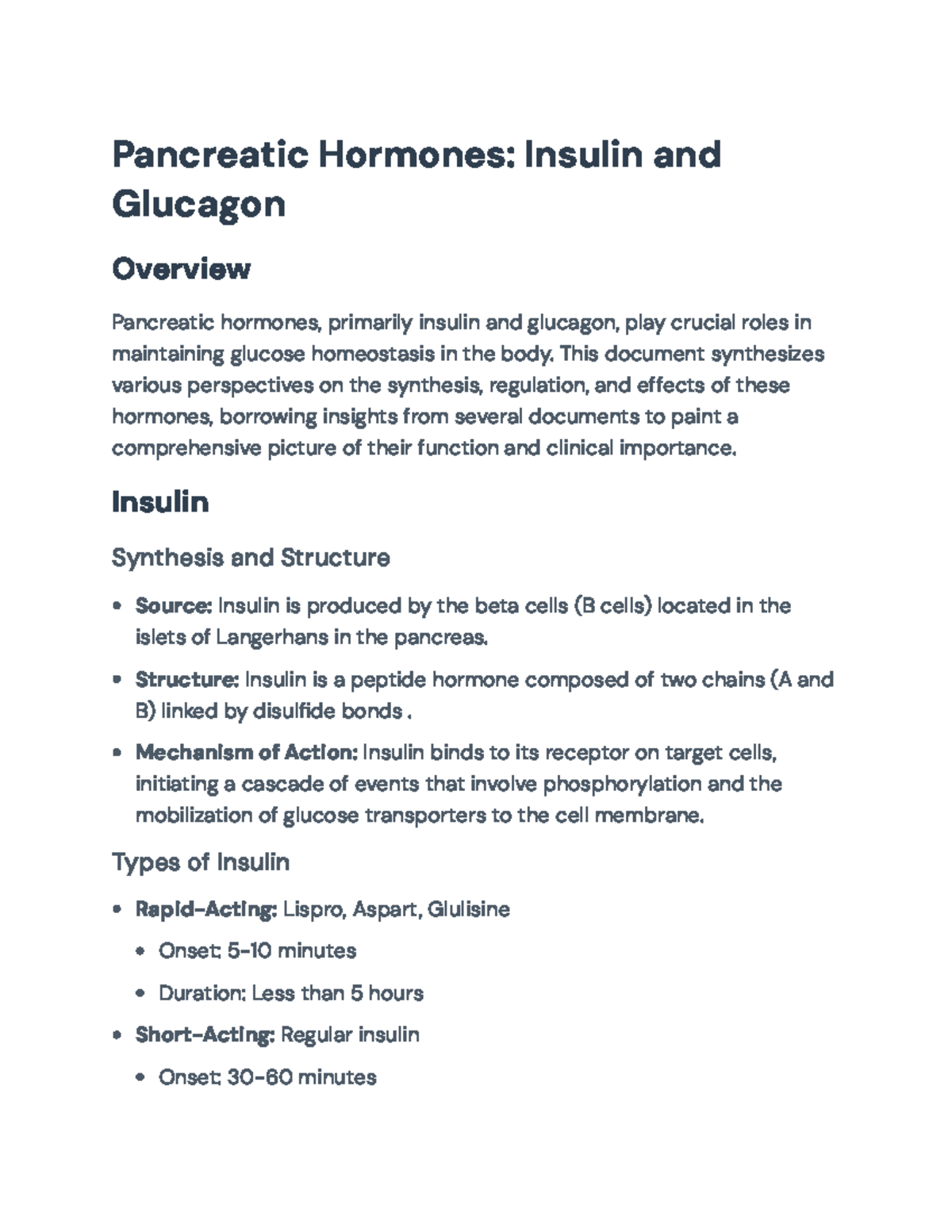Pancreatic Hormones: Insulin and Glucagon Overview - Biology 101 ...