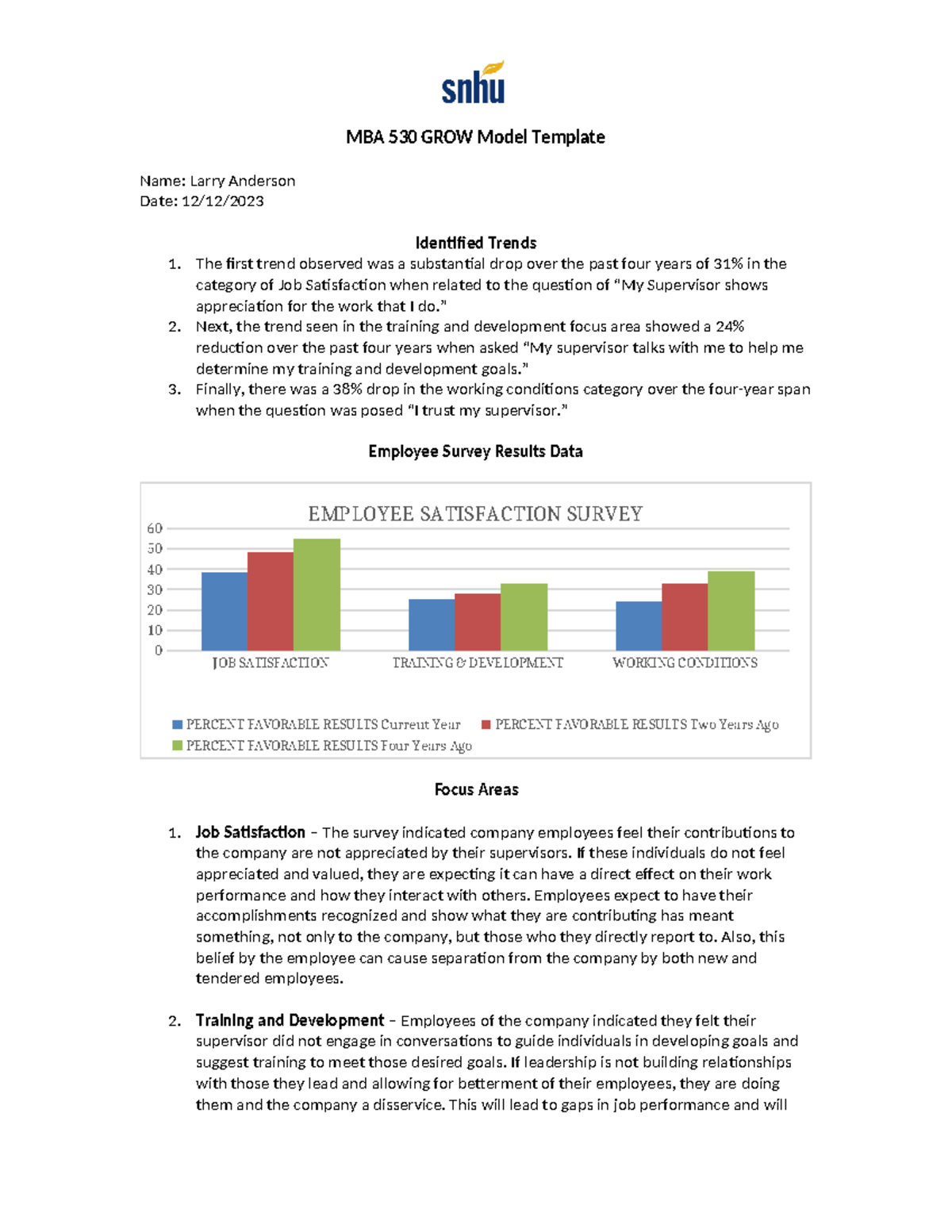 MBA 530 GROW Model Analysis and Action Plan Template 2-1 - Studocu