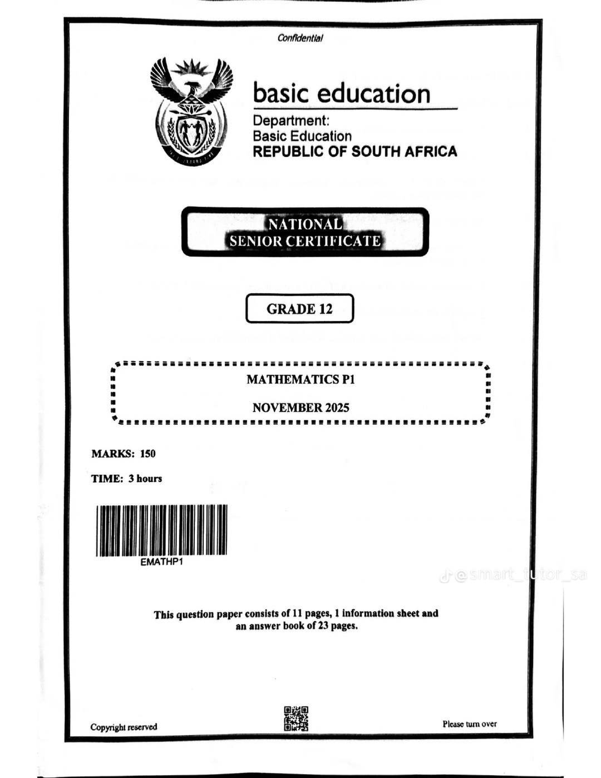 Mathematics P1 November 2025 Exam Paper - NSC Grade 12 - Studocu