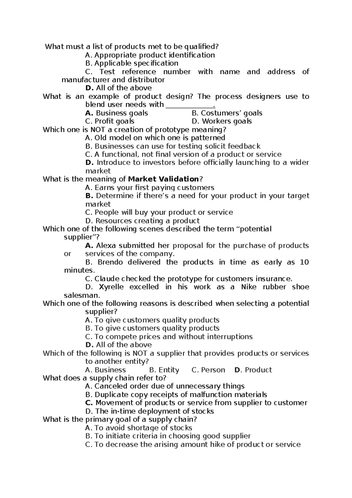 Entrep-reviewer - entrepreneurs - What must a list of products met to ...